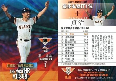 駿河屋 93 レギュラーカード ： 王貞治（bbm）