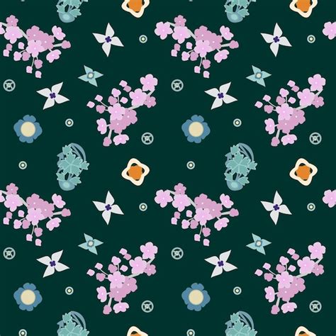 Premium Vector Blooming Sakura Seamless Pattern Japanese Cherry Blossom