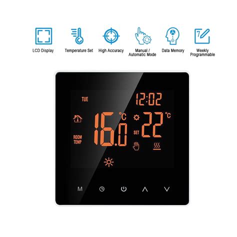 Smart Thermostat Digital Temperature Controller LCD Display Touch Screen Week Programmable