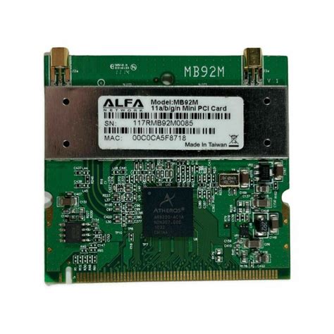 ᐅ Adaptador Inalámbrico Alfa Network 11a B G N Mmcx 1 Minipci De Alfa Network Network Cards En