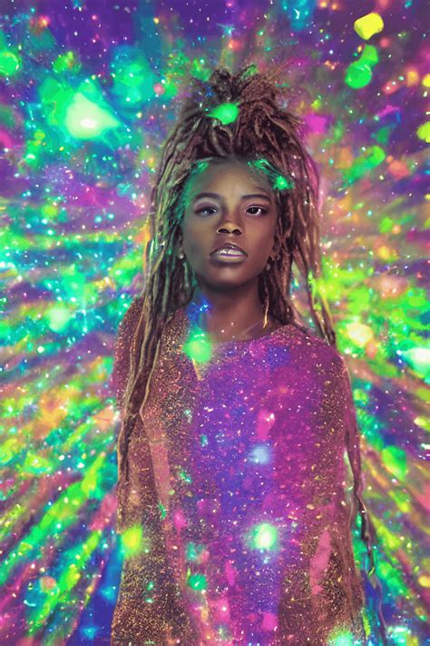 Mysterious And Gentle African Woman With Long Wavy Dreadlocks