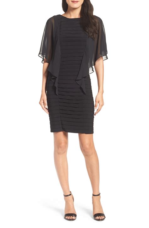 Adrianna Papell Chiffon Sleeve Banded Sheath Dress Nordstrom