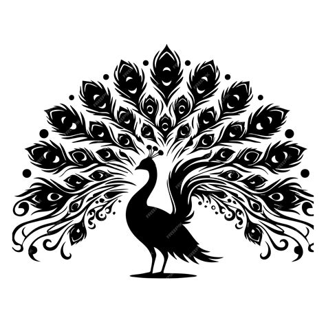 A Beautiful Peacock Vector Silhouette Premium Ai Generated Vector