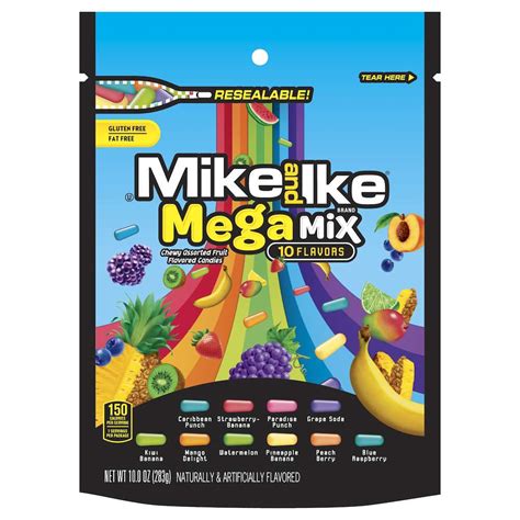 Mike And Ike Mega Mix Stand Up Bag 10oz 283g Candybase