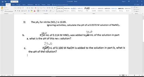 Solved The Pkb For Nitrite Is 10 85 A Chegg