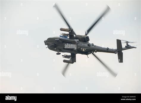 Fairford Uk 12 July 2014 An Raf Apache Attack Helicopter In Flight