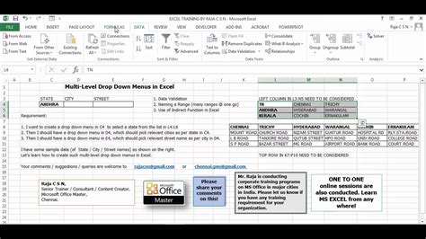 Excel Advanced Create Multi Level Drop Down List Youtube