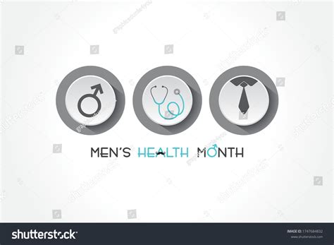 Vector Illustration Mens Health Awareness Month Stock Vector Royalty