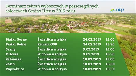 Zebrania Sołeckie w Gminie Ułęż Gmina Ułęż blisko natury tym żyje gmina