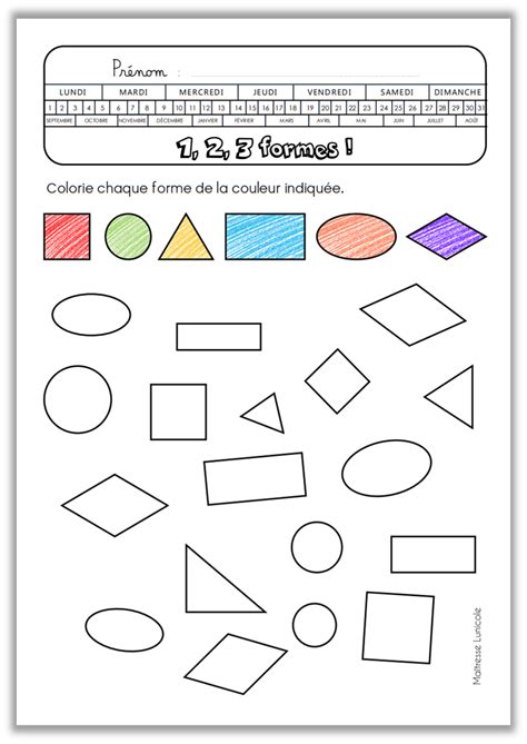 Les Formes Géométriques Cycle 1 Maîtresse Lunicole
