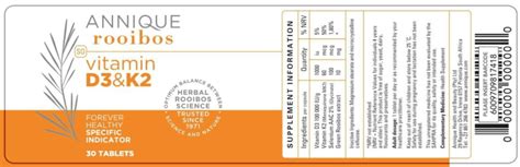 Annique Rooibos Vitamin D3 And K2 Leaves And Twigs Rooibos