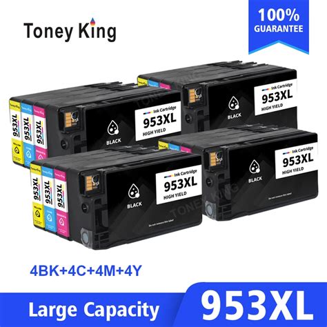 Toney King 4Set Para HP953 953 XL 953XL Cartucho de tinta Compatível