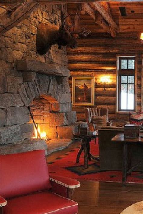 Rustic Log Home Fireplaces