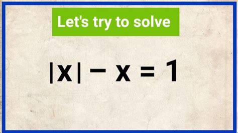solving a nice absolute value equation ┃algebra┃modulus equation