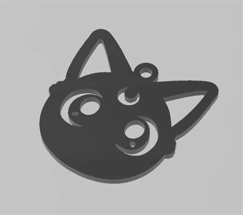 Stl File Luna Sailor Moon Cat Keyring 🌙・3d Printer Design To Download・cults