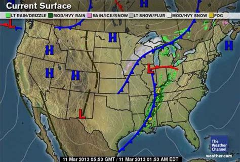 How To Read Surface Weather Map Map