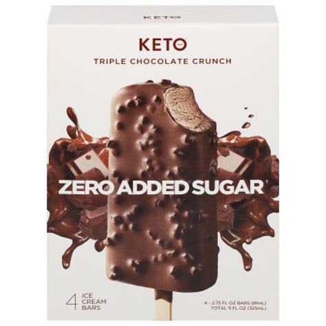 Keto Pint Zero Added Sugar Triple Chocolate Crunch Ice Cream Bars 4pk