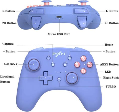 pxn 9607x wireless switches pro controller nfc amiibo support turbo function screenshot