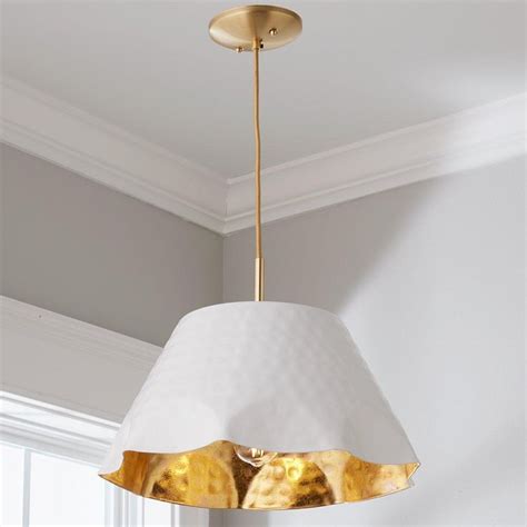 Ruffled Edge Hammered Metal Pendant Metal Ceiling Lighting Colorful