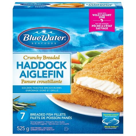 Bluewater Seafoods Crunchy Breaded Haddock Wild Caught Haddock Frozen