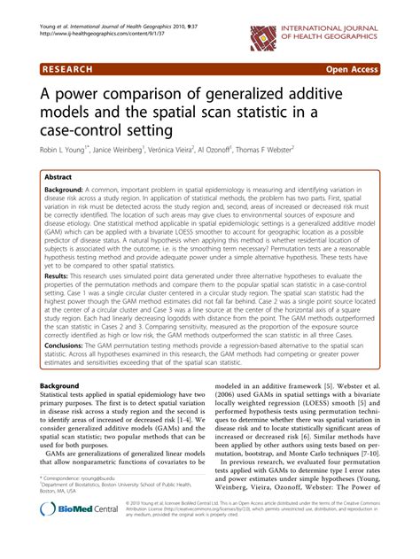 Pdf A Power Comparison Of Generalized Additive Models And The Spatial
