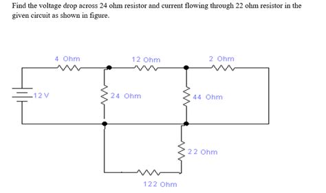 Solved Find The Voltage Drop Across 24 Ohm Resistor And Chegg Com