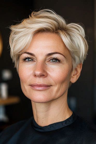 55 Pixie Colours For Women Over 50 Platinum Blonde Pixie