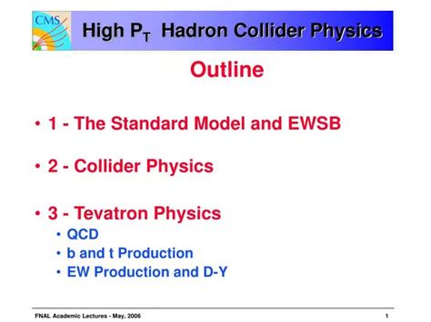 Ppt High P T Hadron Collider Physics Powerpoint Presentation Free