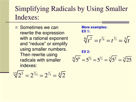 Ppt Simplifying Radical Expressions Powerpoint Presentation Free