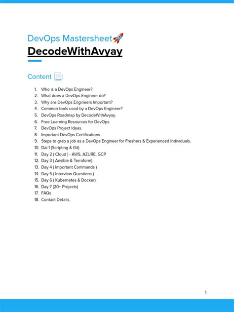 Devops Master Sheet 2024 Pdf Software Systems Engineering