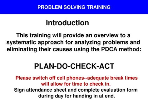 PPT PROBLEM SOLVING TRAINING PowerPoint Presentation Free Download ID