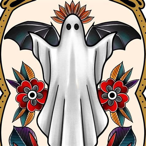 Ghost Tattoo Flash