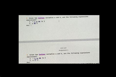 Solved 5 Given Two Boolean Variables A And B Are The