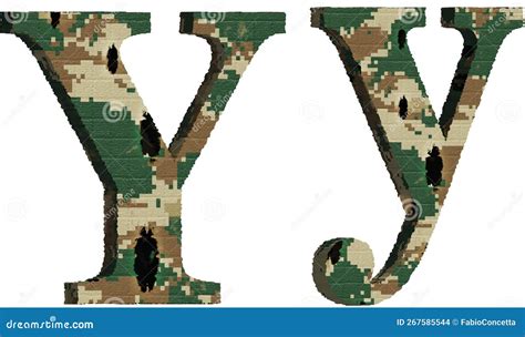 Alphabet Letter Y Uppercase And Lowercase Abstract Military Camouflage