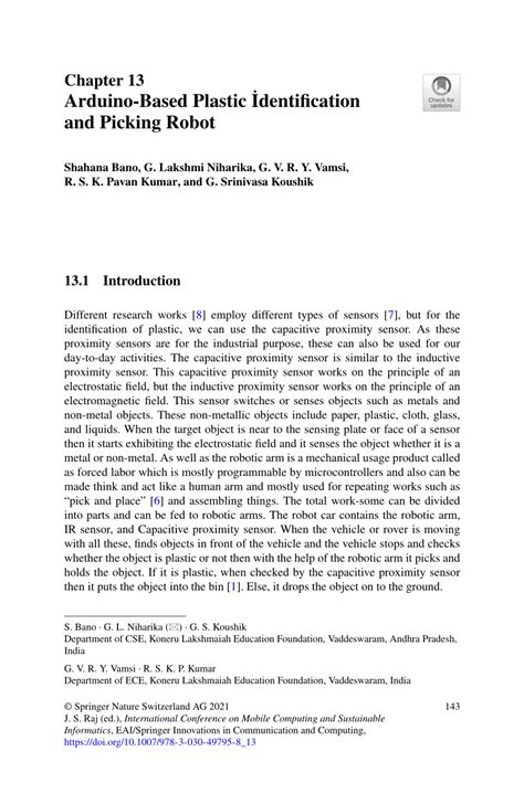 Pdf Arduino Based Plastic İdentification And Picking Robot