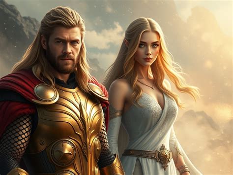 Thor And His Wife Emily Norse God Thor And Goddess In Gol