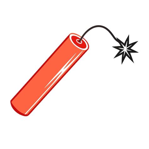 Dynamite with burning wick Cartoon fuse explosive icon 7 | Premium AI ...
