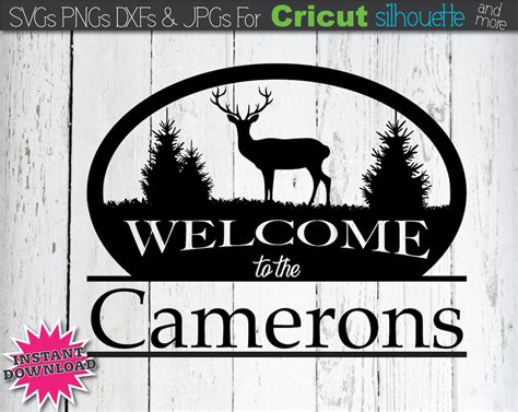 Deer Svg Welcome Sign Svg Welcome Svg File Deer Mailbox Decal Svg File