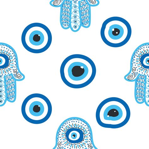 Evil Eye Seamless Pattern Magic Witchcraft Occult Symbol Line Art