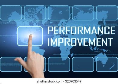 Performance Improvement Concept Interface World Map Stock Photo