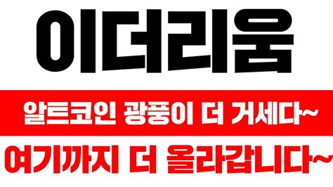 알트코인 광풍이 더 거세다~ 여기까지 더 올라갑니다~ Youtube