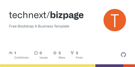 GitHub Technext Bizpage Free Bootstrap 4 Business Template