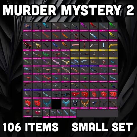 Murder Mystery 2 Mm2 All Sets And Items In Game Items Quick And