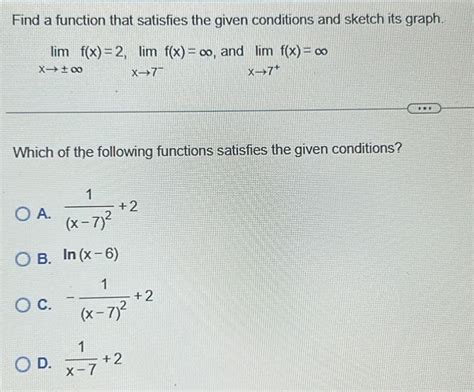 Solved Find A Function That Satisfies The Given Conditions And Sketch