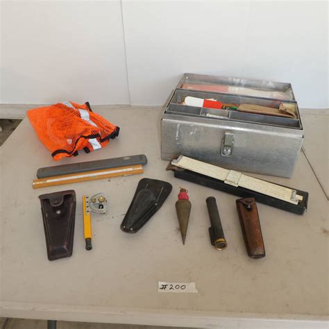 Lot 200 Small Metal Tool Box Measuring Tools NorCal Online Estate Auctions Estate Sales