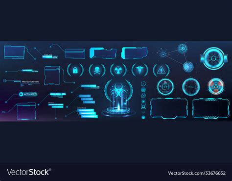 Digital Set With Hud Elements Royalty Free Vector Image