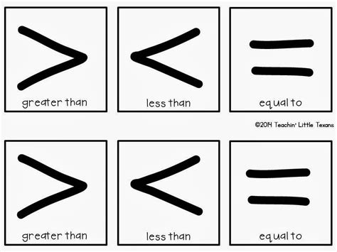 Printable Greater Than Less Than Equal Signs