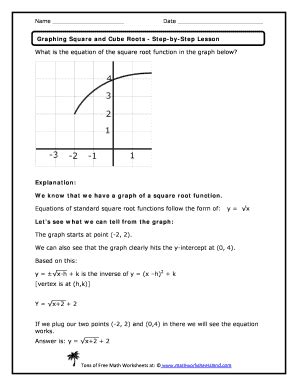 Fillable Online Graphing Square And Cube Roots Lesson Math Worksheets Land Fax Email Print