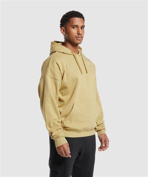 Gymshark Crest Oversized Hoodie Khaki Yellow Gymshark