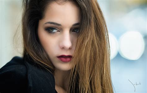 Women Outdoors Long Hair Straight Hair Women Depth Of Field Model